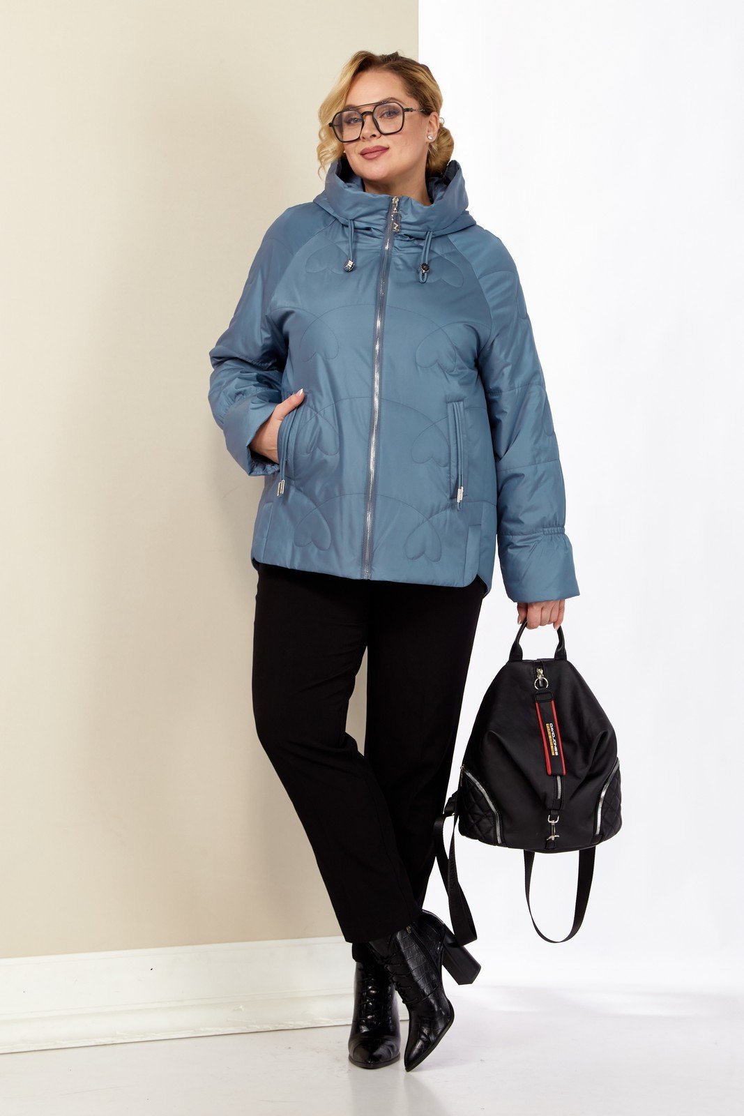 Куртка 2185 серо-голубой Shetti купить в интернет магазине Велесмода